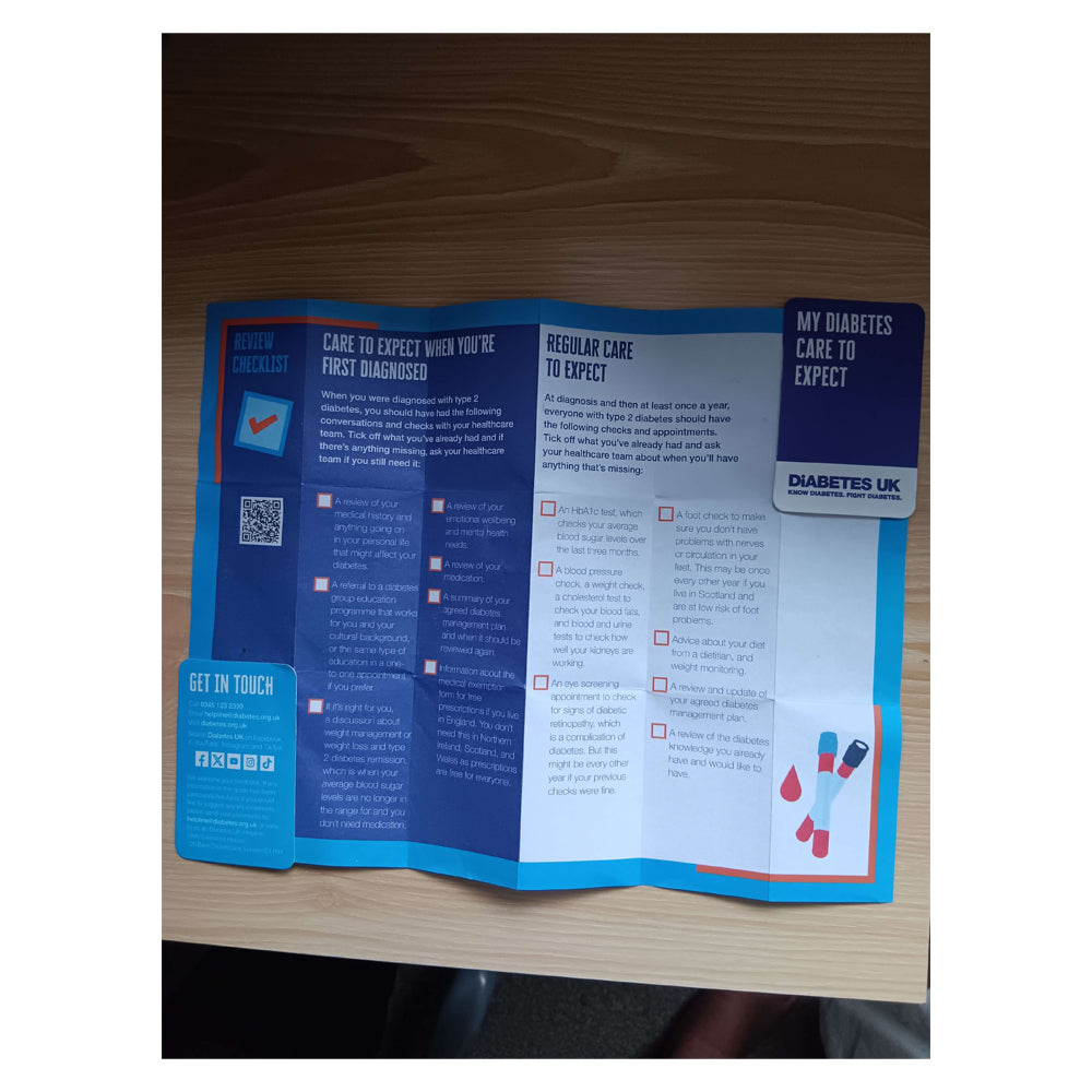 Care to expect card Z fold leaflet-Type 2 | Free diabetes information ...