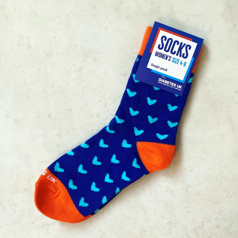 Blue Hearts Diabetes UK Socks - Diabetes UK Shop