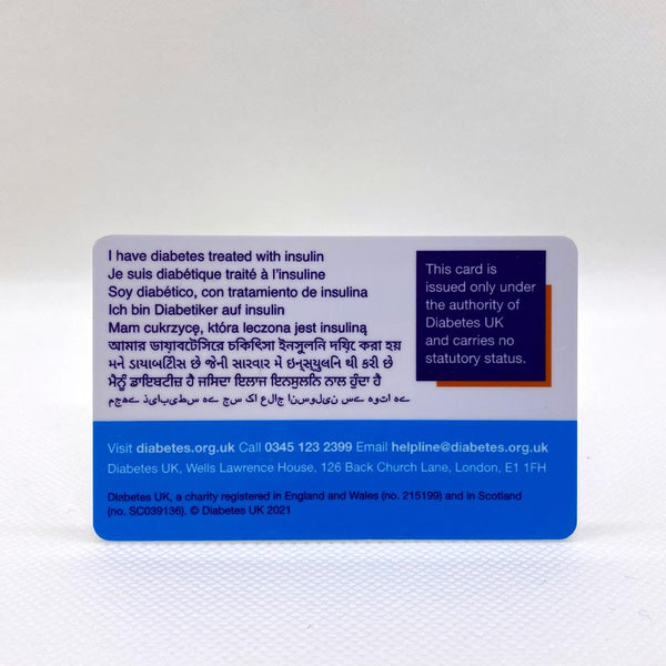 Diabetes UK Insulin ID Cards - Diabetes UK Shop