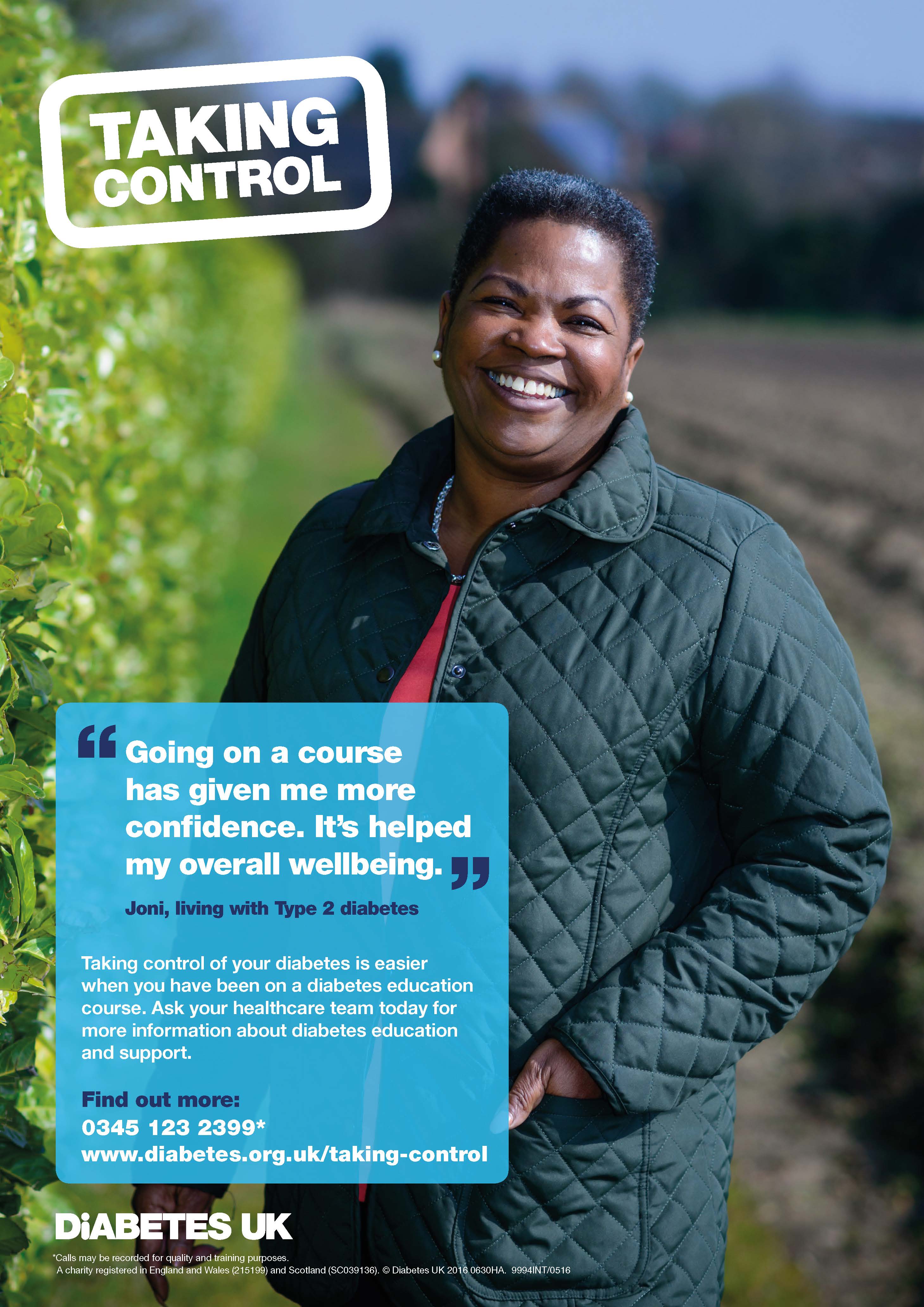 Taking Control A4 Poster - Joni (Download Only) - Diabetes UK Shop