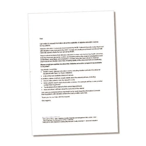 Taking Control HCP Template Letter - Diabetes UK Shop